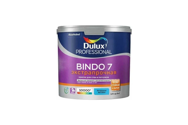 Краска Prof Bindo 7 Экстрапрочная Dulux 2,25 л База C (прозрачная ...
