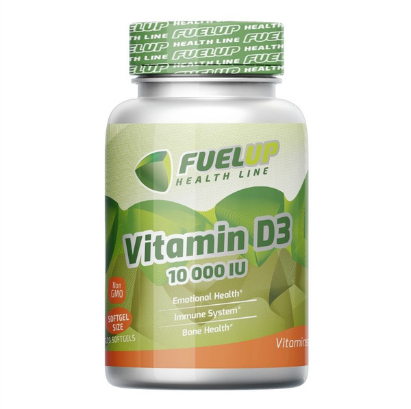 Витамин Д3 10000 МЕ 120 капсул, FuelUp Vitamin D3 10000 IU Для ...