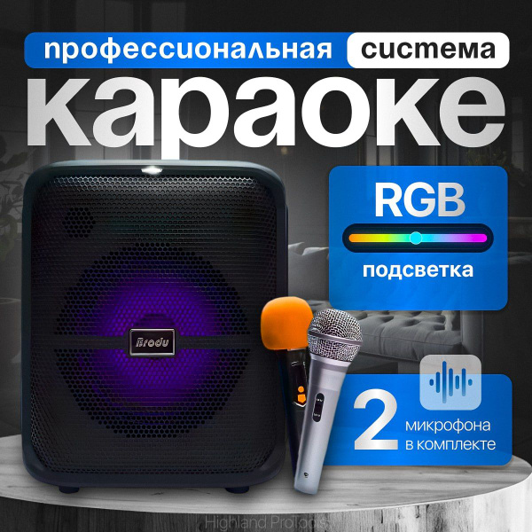 Караоке система с двумя микрофонами / Колонка портативная с микрофоном ...