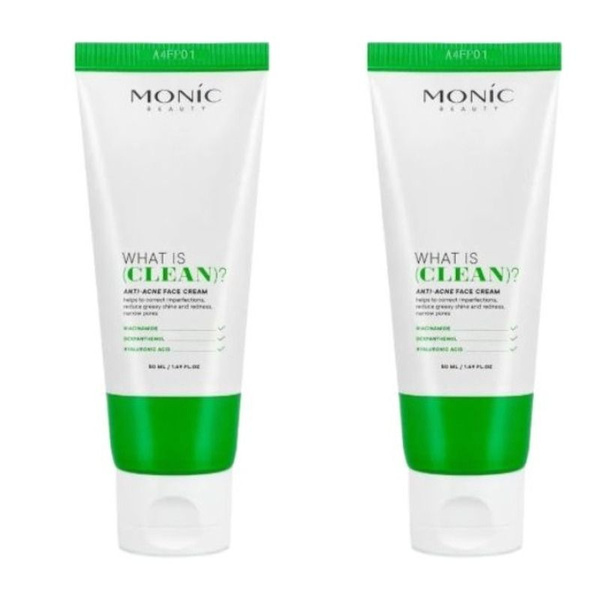 monic beauty Крем для лица, What is clean? Анти-акне, 50 мл., 2 уп ...