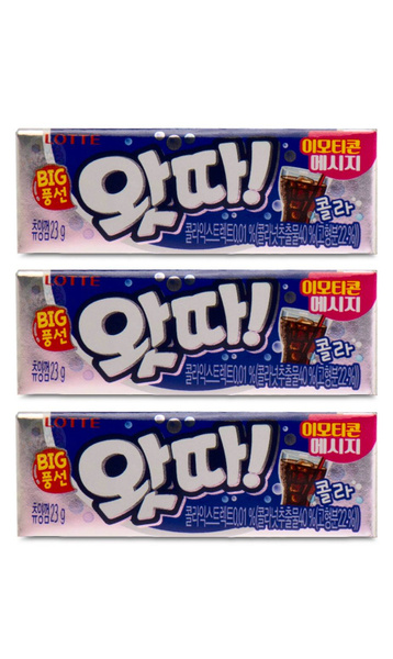 Жевательная резинка Lotte Whatta Big Bubble Gum Cola Кола 3 уп по 23 г ...