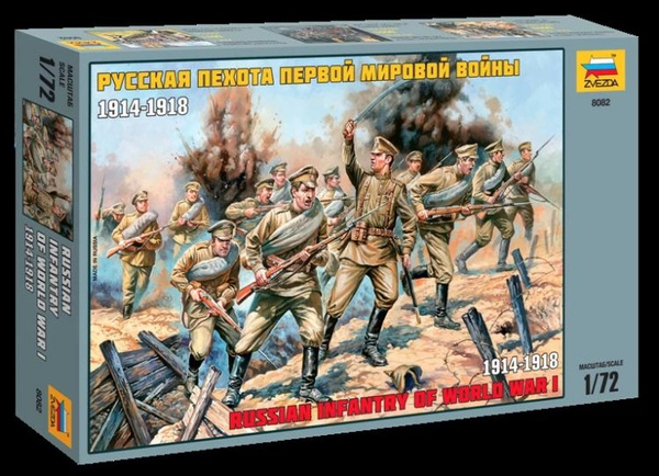 Сборные миниатюры Русская пехота Первой мировой войны 1914-1918 г. (1/72) Звезда 8082 купить на ...
