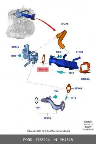 Прокл.клапана EGR FORD TRANSIT (2006-2013) - Ford арт. 1763294 - купить ...