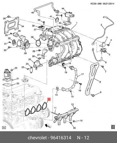 прокладка колл.впуск. Chevrolet Aveo T250 1.2 04.08> ORG купить на OZON ...