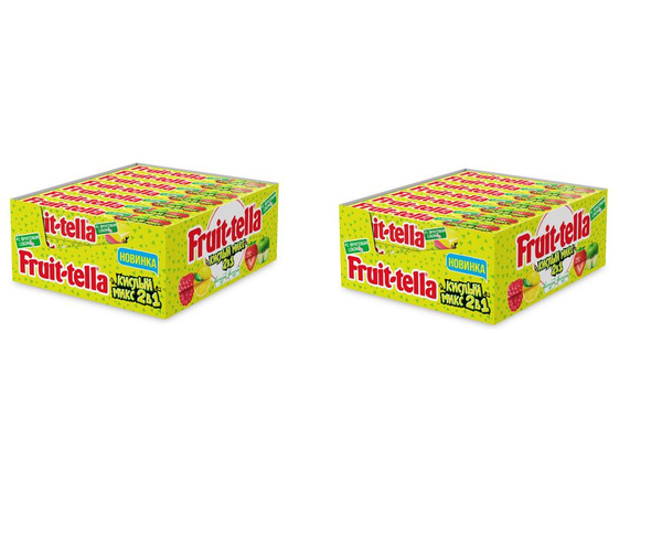 Fruittella Жевательная конфета Кислый микс, 41 г х 21 шт в упаковке, 2 уп. купить на OZON по ...
