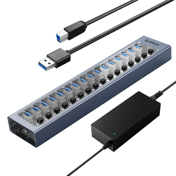 USB HUB 16 в 1 ORICO AT2U3 usb разветвитель док-станция, USB 3.0 Type-В hub, 16 USB-A ...