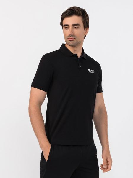 Поло EA7, размер 48, 50, цвет черный, Хлопок 95% Эластан 5% - купить по выгодной цене в интернет ...