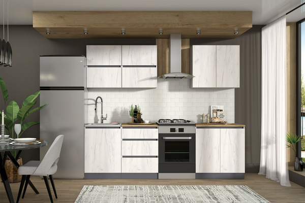 Кухонный гарнитур Лиана 2 0м Компоновка №2 Дуб крафт белый Графит купить C доставкой на Ozon по