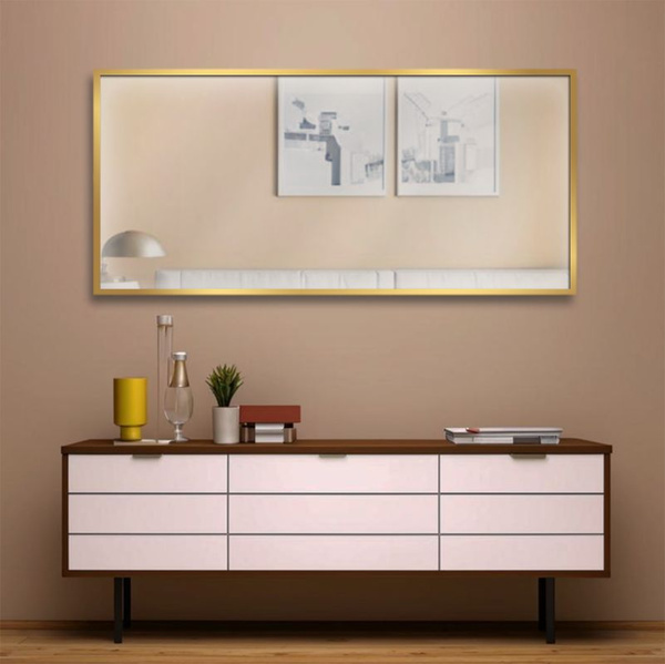 Зеркало настенное в золотой алюминиевой раме Alias Квартал 60*160, без подсветки купить на OZON ...