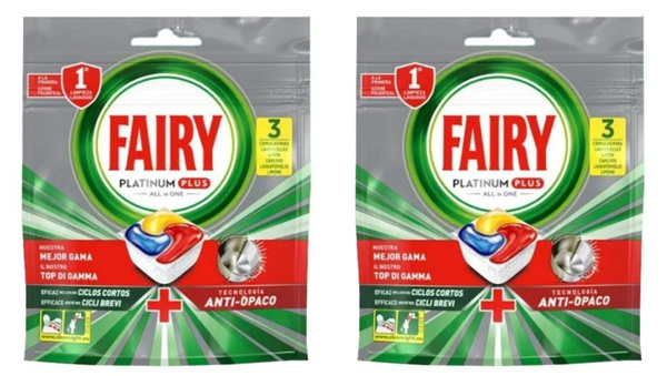Fairy Капсулы для посудомоечных машин Platinum Plus, Лимон, Все в 1, 3 ...