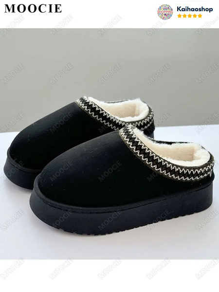 Тапочки Женский MOOCIE, размер 38, 39 черный Толстая подошва Зима купить c доставкой на OZON по ...