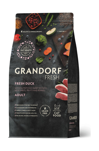 Grandorf Fresh Cat Duck - Сухой корм для взрослых кошек, диетическая ...