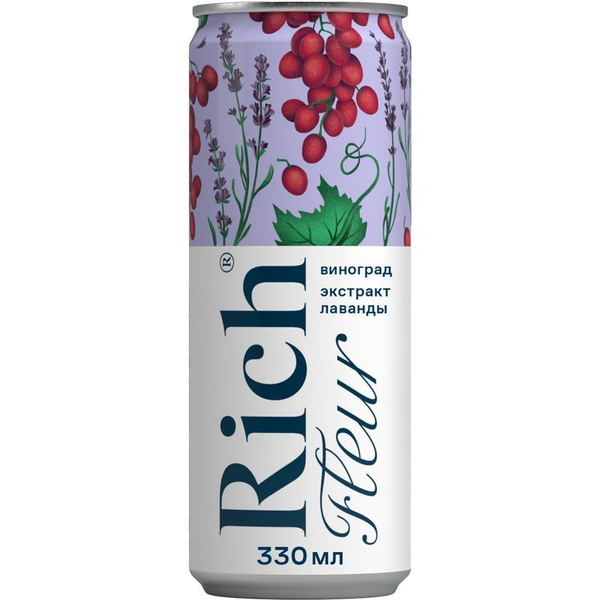 Напиток Rich Fleur виноград и аромат лаванды сокосодержащий ...