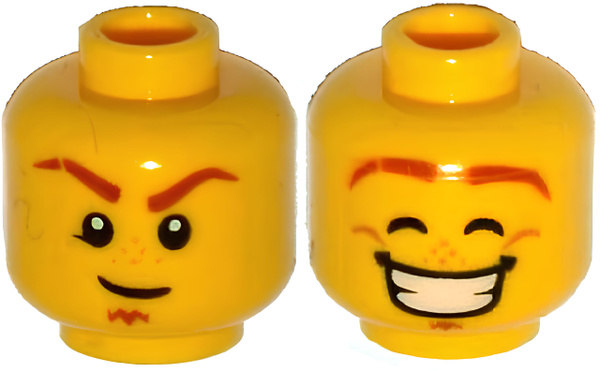 Голова Lego 3626cpb1504 Minifigure, Head Dual Sided Dark Orange ...
