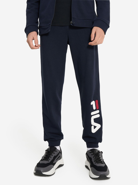 Брюки Мальчики Fila синий Хлопок, Полиэстер Повседневный, размер 170, 176 Без застежки Демисезон ...