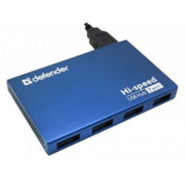 Defender Контроллер USB QUADRO SEPTIMA SLIM USB 2.0, 7 порта, с адап ...