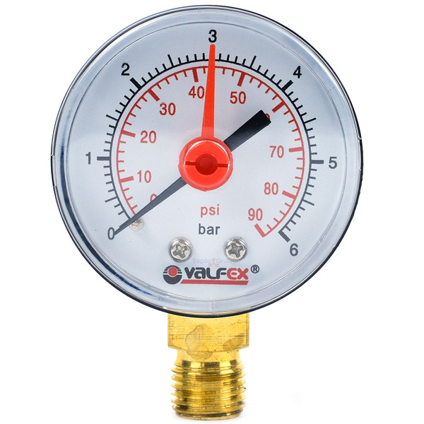 Манометр радиальный Valfex 50 мм, 0-6 бар, 1/4 купить на OZON по низкой цене (1798585868)