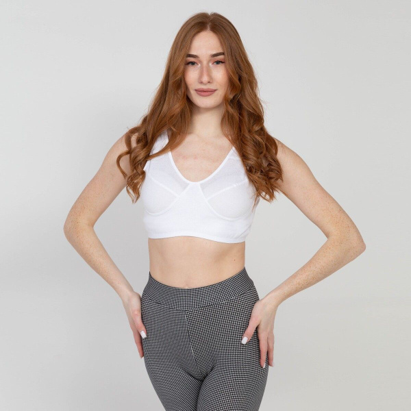 Топ-бюстье Женский OTS, размер 105C белый Хлопок, Трикотаж Турция купить c доставкой на OZON по ...