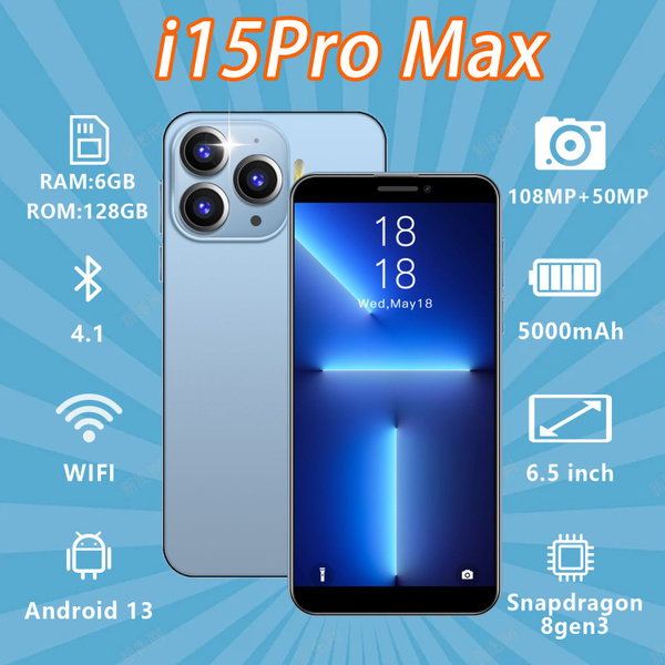 Смартфон i15Pro Max 128 ГБ 6 ГБ Синий OLED/AMOLED 2 SIM купить c ...