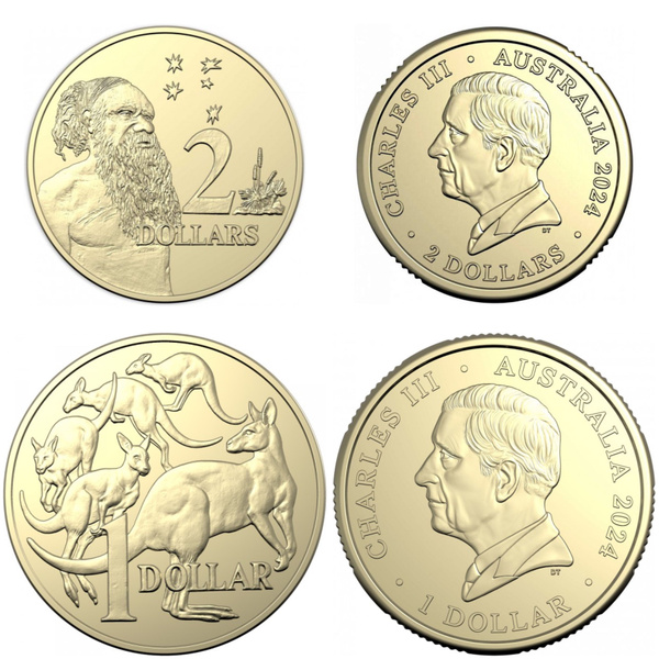 Австралия набор монет 1 и 2 доллара 2024 год "Карл III" UNC купить на OZON по низкой цене ...