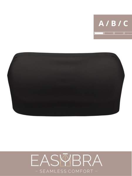 Бюстгальтер Женский EASY BRA бандо, без косточек, размер 75A, 75B черный Полиамид, Эластан ...