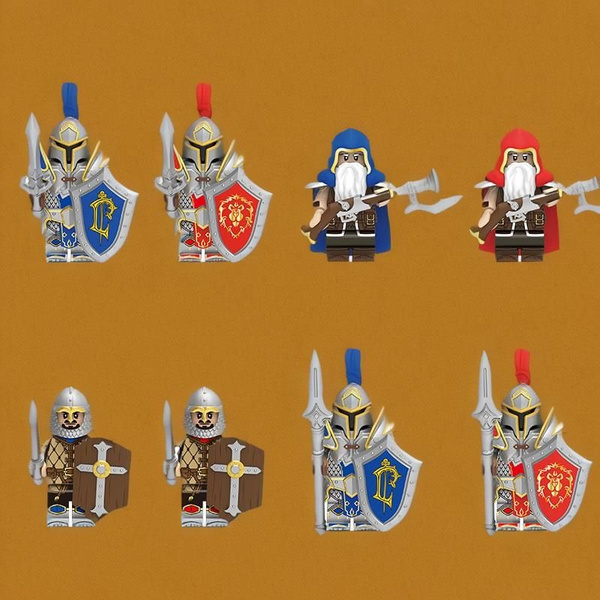 Набор минифигурки World of Warcraft Human and Dwarf soldiers совместимы ...