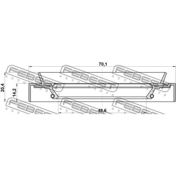 Сальник привода 50x70x14.2x20.4/ nissan murano 07-14 FEBEST 95HDS ...