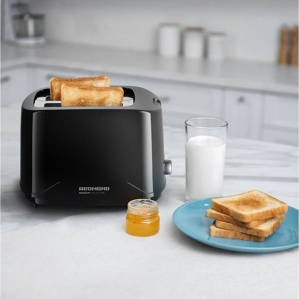 REDMOND Тостер RT-437 750 Вт тостов - 2, черный купить на OZON по низкой цене (2634043712)