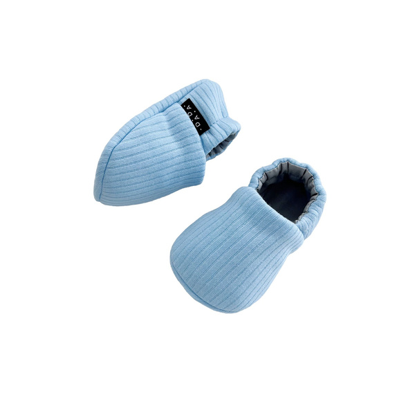 Пинетки Девочки, Мальчики Dada•Moccs, размер 16, 16,5 Хлопок голубой, серый Однотонный На любой ...