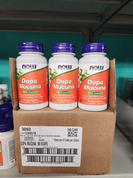 NOW Допа Мукуна 800 мг // NOW Dopa Mucuna 800 мг, 90 веганских капсул. Годен до: 08/2027. купить ...