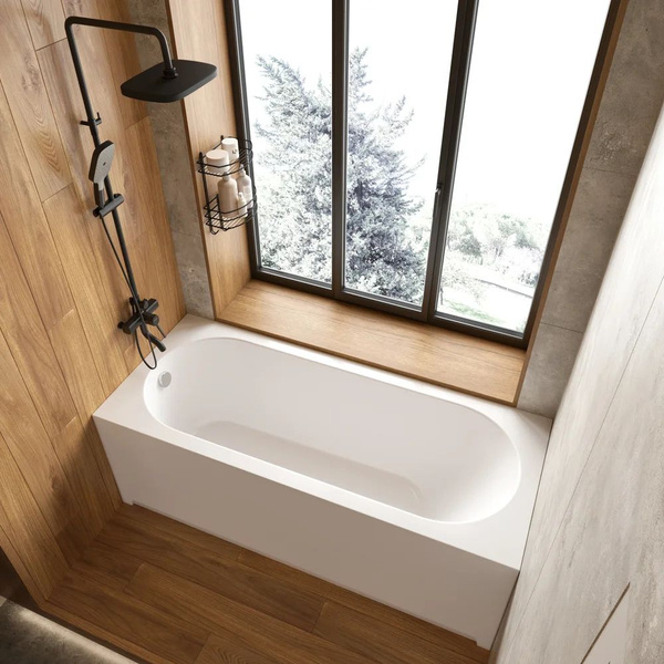 Ванна из искусственного камня STWORKI Олланд 170x70 см, пристенная, на ножках купить на OZON по ...