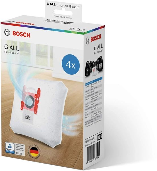 Мешок для пыли Bosch PowerProtect Type G ALL BBZ41FGALL Содержание 4 шт ...