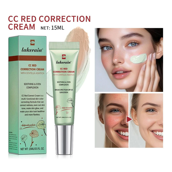 Lakerain CC RED CORRECTION CREAM, Корректирующий крем для лица, 15 мл,ШИРОКИЙ СПЕКТР ...