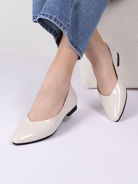 Балетки Женский Covani Кожа натуральная лакированная, размер 39 7 Россия лодочки Заострённый нос ...