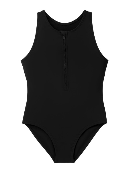 Купальник слитный Девочки OLDOS черный, размер 140 Плавание, Аквааэробика Средняя Китай Молния ...