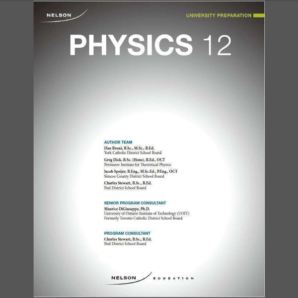 Бумажные книги/ / Nelson Physics 12 university preparation (DiGiuseppe ...