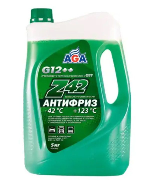 AGA Антифриз AGA049Z зеленый, готовый, G12++ , 5 л купить на OZON по низкой цене (2031633821)