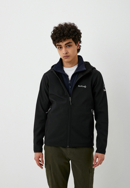 Куртка Мужской RedFox черный Softshell, Мембранные материалы, размер 44, 46 На любой сезон ...