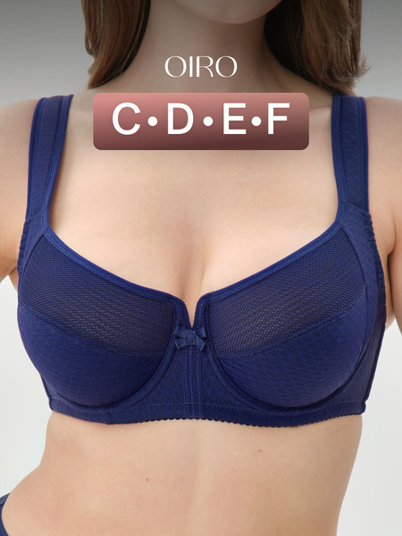 Бюстгальтер Женский OIRO мягкая чашка на каркасе, на косточках, размер 80E синий персидский ...