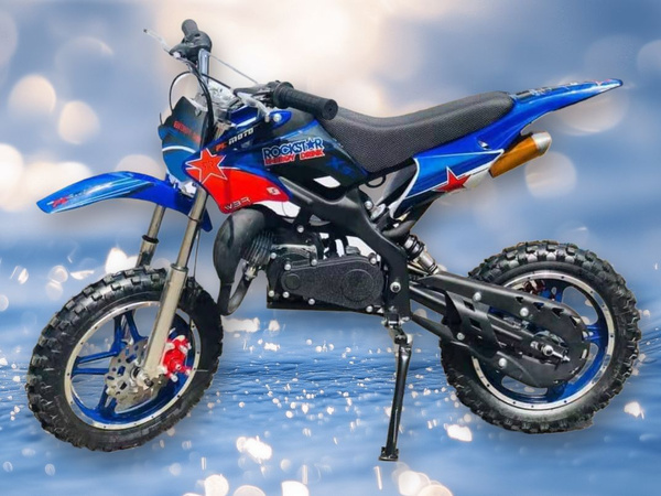 49сс питбайк детский бензиновый / Lightmark, 50 км/ч, синий, рост водителя до 160 см, подходит ...