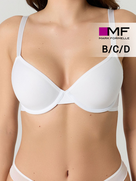Бюстгальтер Женский Mark Formelle на косточках, размер 75B белый Рибана Повседневный Китай ...