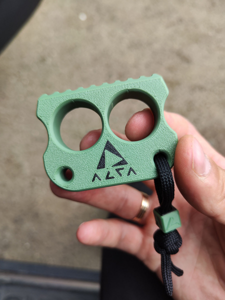 ALFA double EDC брелок не кастет d 28мм XL. PLA+ пластик ХАКИ купить на ...