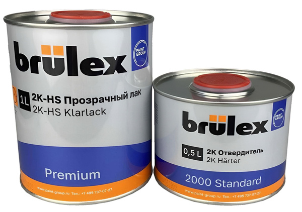 Лак BRULEX НS Премиум прозрачный лак 1л + 0,5л отвердитель Standart ...
