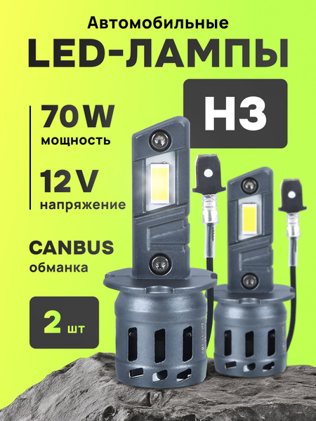 Лампа автомобильная Autoled-opt 12 В, 14 В, 2 шт. U2 H3 осн 3 купить c доставкой на OZON по ...
