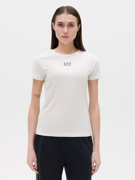 Футболка Женский EA7 светлый песок, размер 48, 50 Хлопок, Модал Повседневный Турция купить c ...