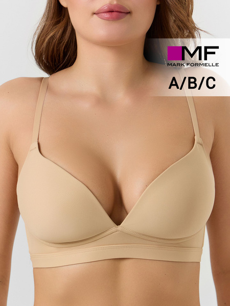 Бюстгальтер Женский Mark Formelle без косточек, размер 75B бежевый Микрофибра Повседневный ...