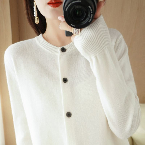 Кардиган Женский CHAOPAI белый Полиэстер, размер 48 Китай купить c доставкой на OZON по низкой ...