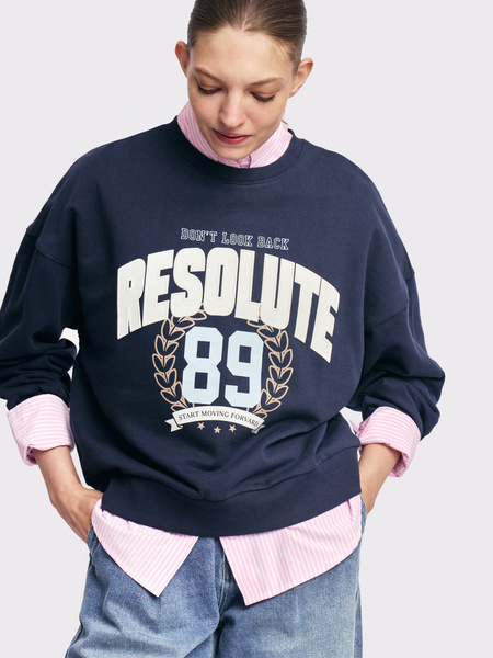 Свитшот Женский Zolla синий Хлопок, размер 50 Китай купить c доставкой на OZON по низкой цене ...