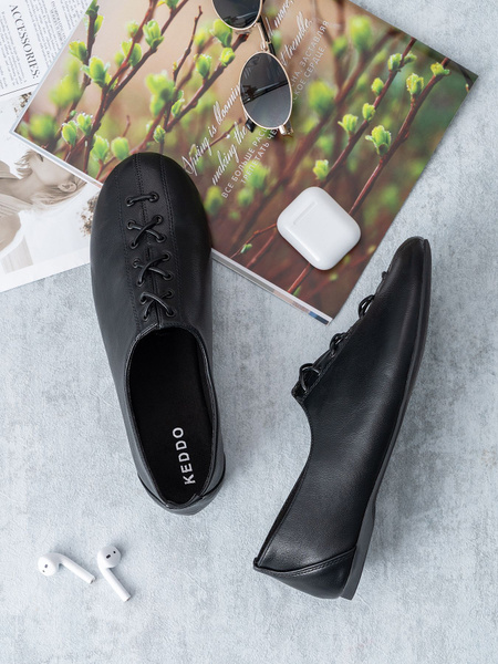 Туфли Женский Keddo Искусственная кожа, размер 40 Без каблука 6 Великобритания Шнурки Закрытый ...