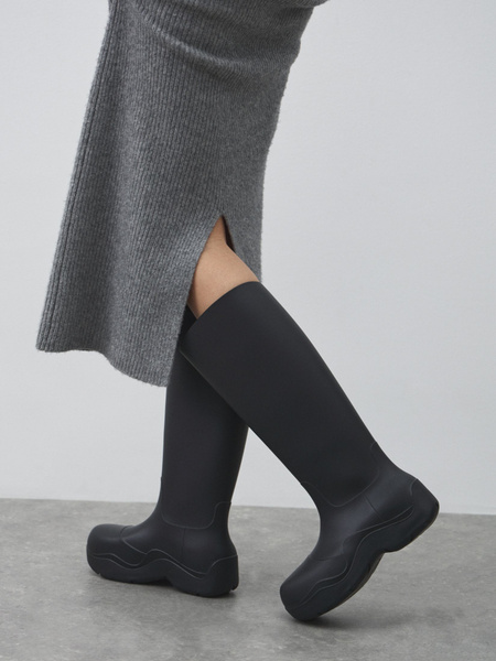 Сапоги резиновые Женский TENDANCE R (средняя) черный ПВХ (поливинилхлорид) Франция Демисезон ...